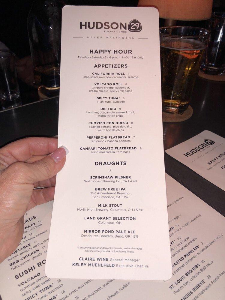 Menu at Hudson 29 Kitchen + Drink restaurant, Upper Arlington, W Lane Ave