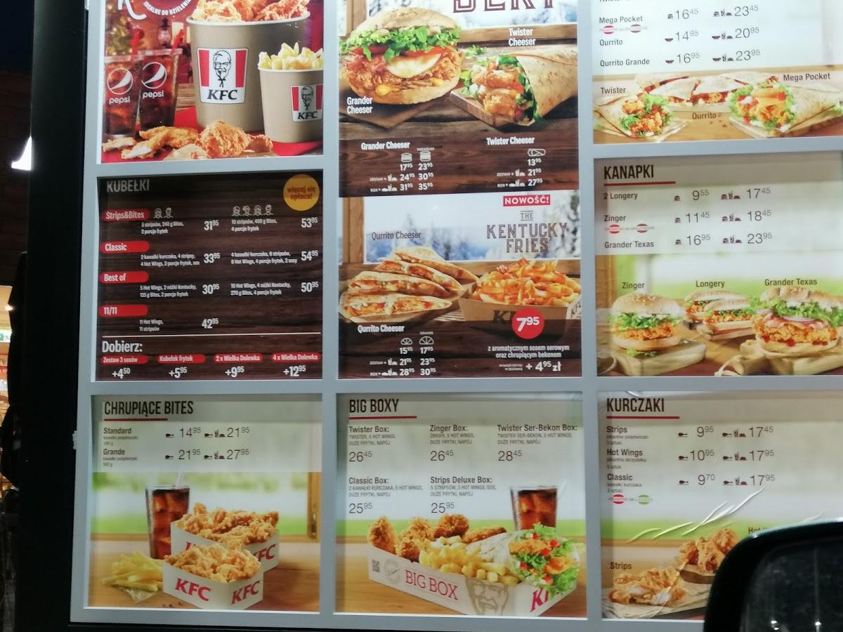 Menu at KFC Kielce Szajnowicza restaurant, Kielce, aleja Jerzego ...