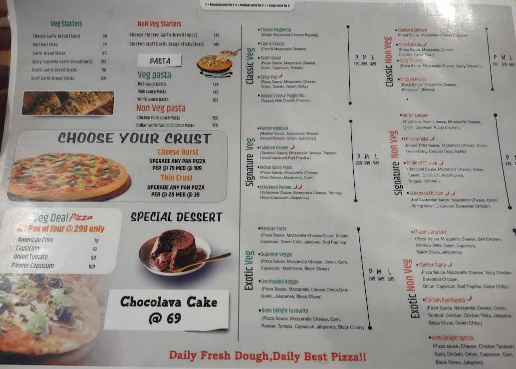 Menu at Oven Delight Pizza, Ratnagiri