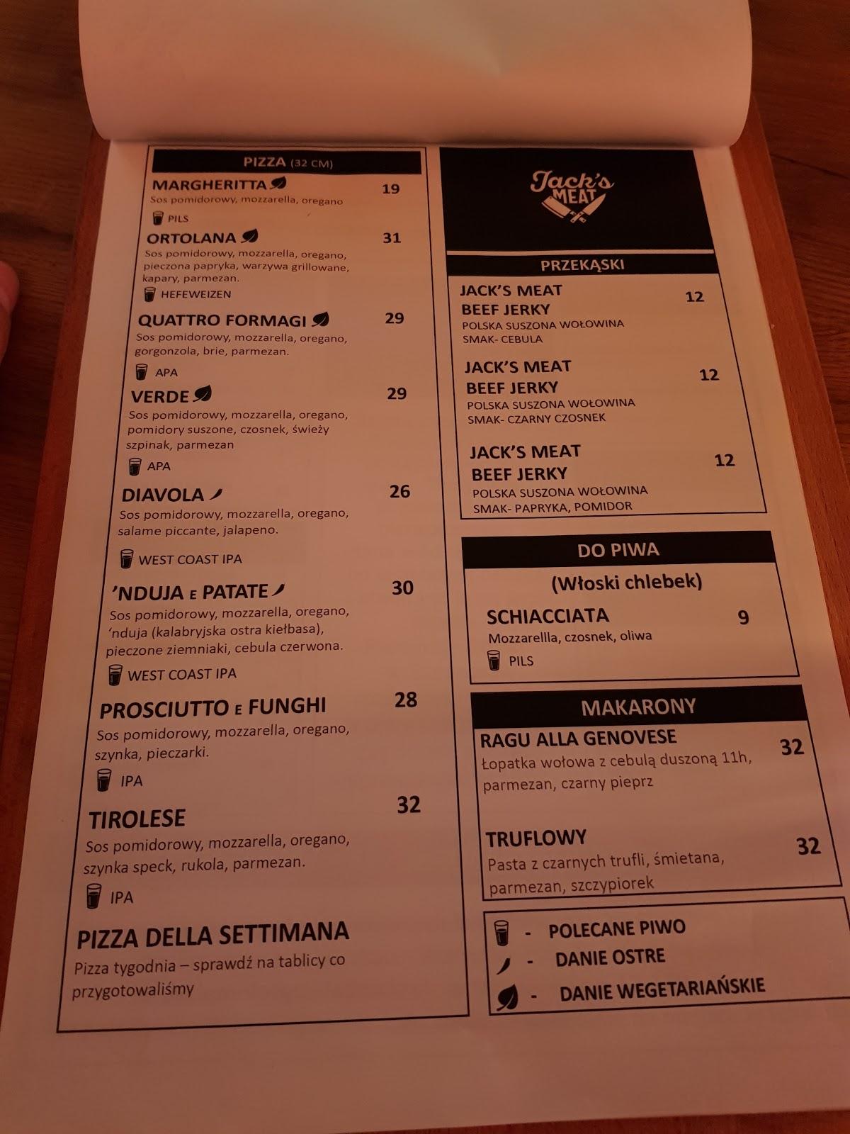 Menu at FAM. restaurant, Wrocław