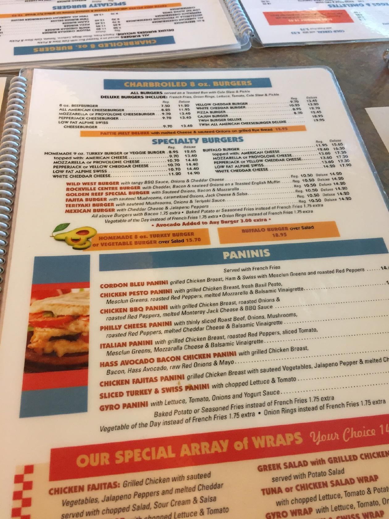 Menu at Golden Reef Diner restaurant, Rockville Centre