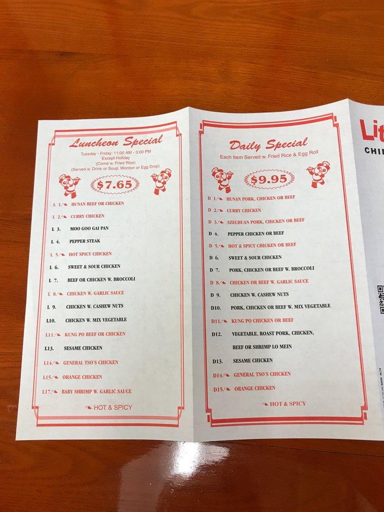 Carta del restaurante Little Panda, Lubbock, University Ave #1
