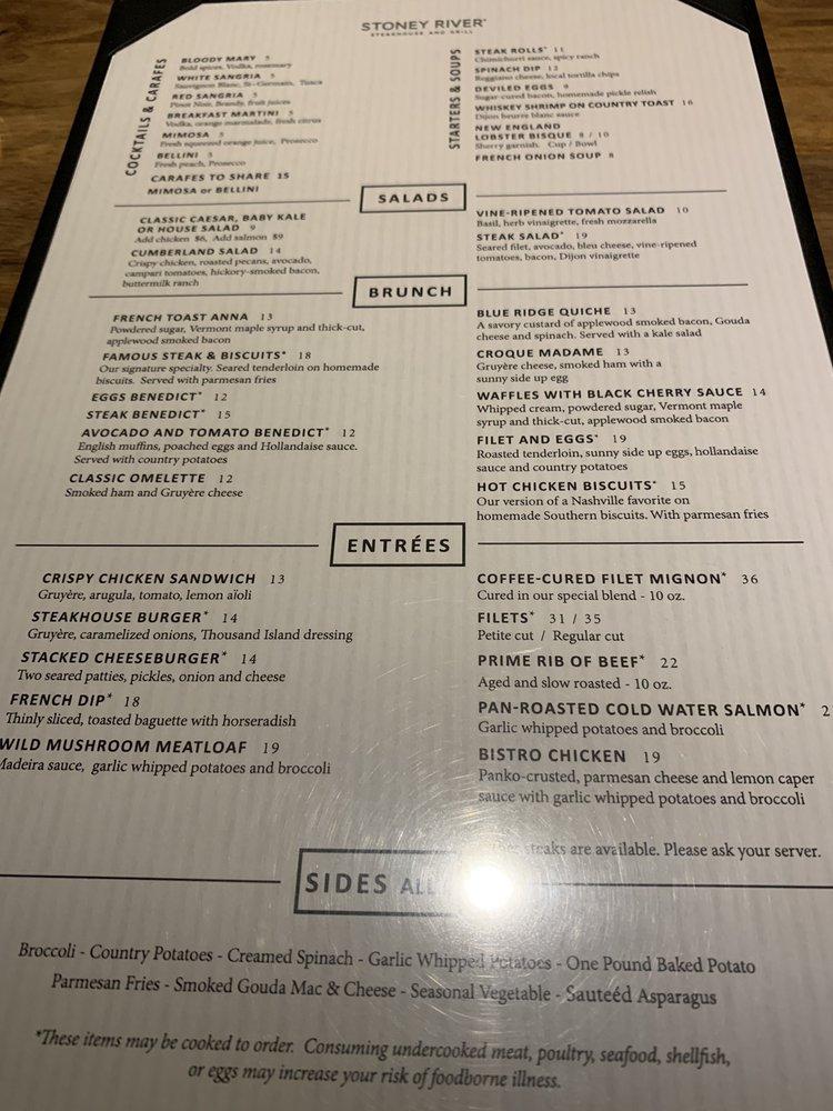 Menu at Stoney River Steakhouse and Grill, Chesterfield