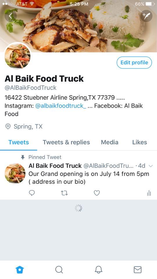 Menu at Al BAIK FOOD restaurant, Houston, kuykendahl rd