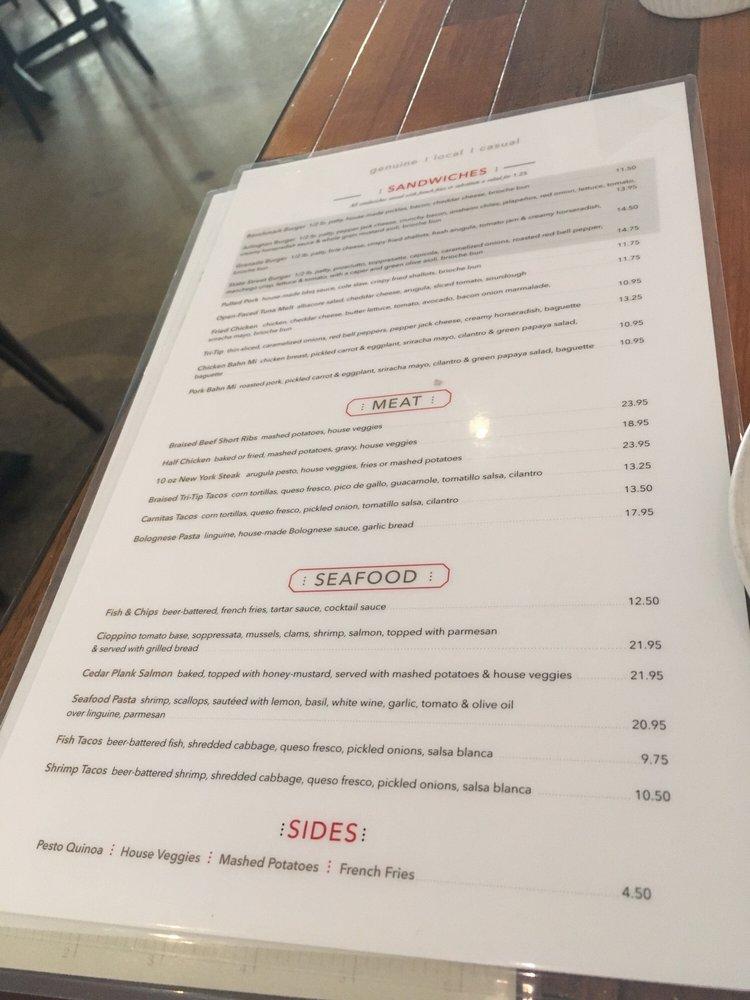 Menu at Benchmark Eatery pub & bar, Santa Barbara