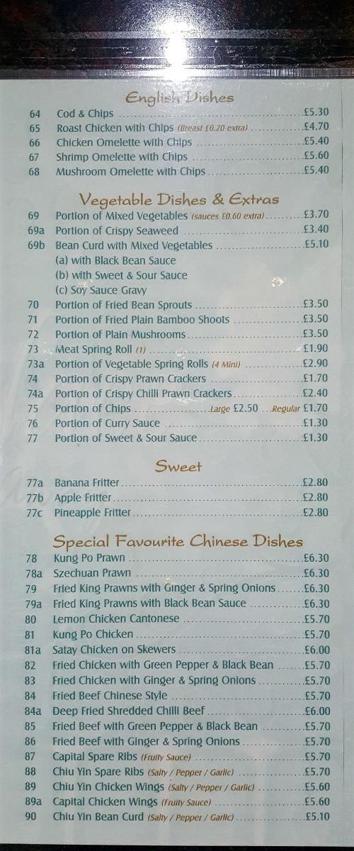 Menu at Golden Palace Chinese Take Away fast food, Witney, The ...