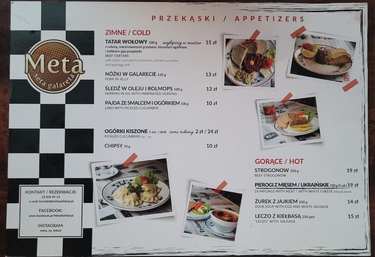 Menu at Meta pub & bar, Warsaw, Foksal 21