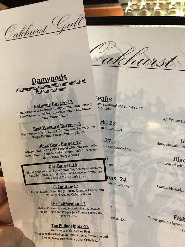 Menu at Oakhurst Grill & Whiskey 41 Lounge pub & bar, Oakhurst