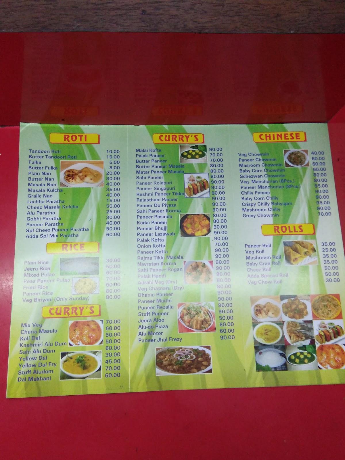 Menu at Veg Adda Restaurant, Howrah, 26