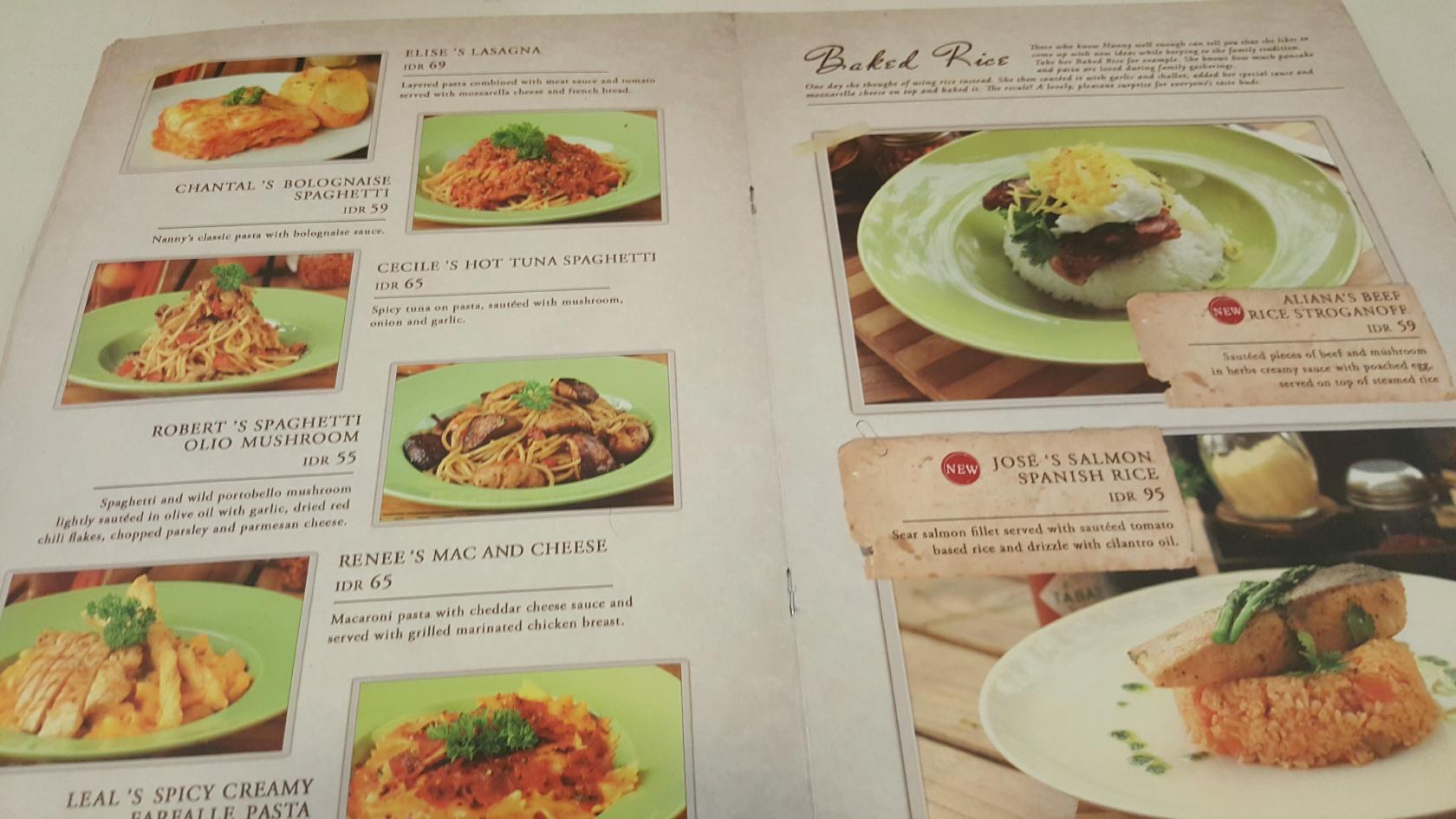 Menu at Nanny's Pavillon restaurant, South Jakarta, Jl. Raya Casablanca ...
