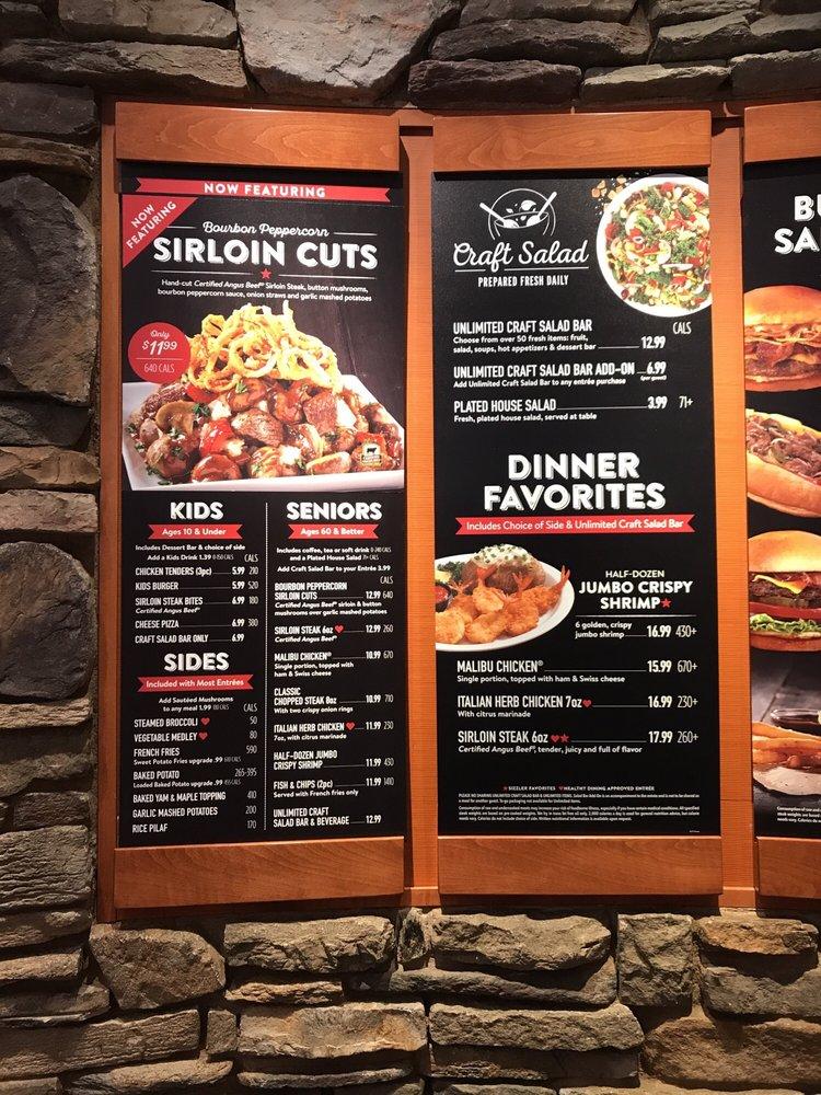 Menu at Sizzler steakhouse, Stockton, E Hammer Ln