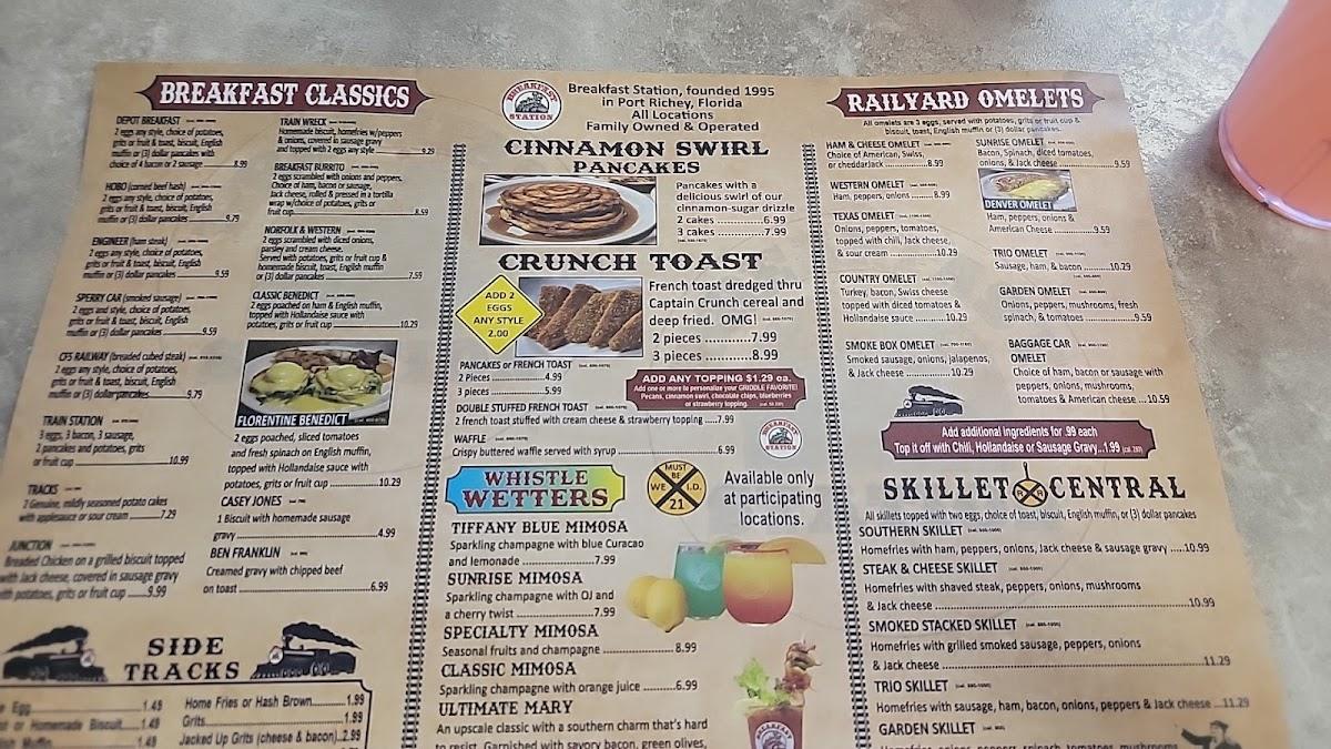 Menu at Breakfast Station restaurant, Ocala