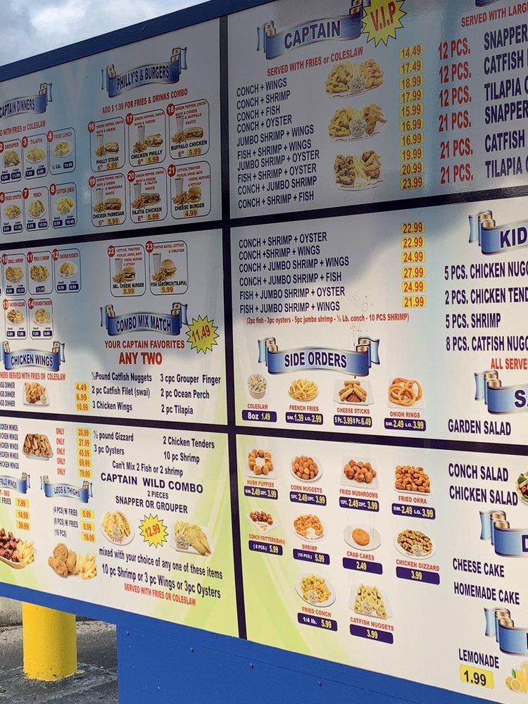 Menu at Captain Fish & Chicken restaurant, Miami Gardens