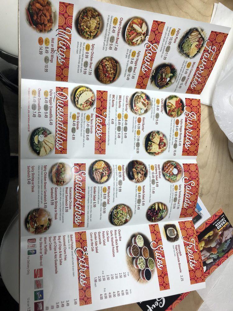 Menu at Charo Chicken fast food, Huntington Beach, Edinger Ave