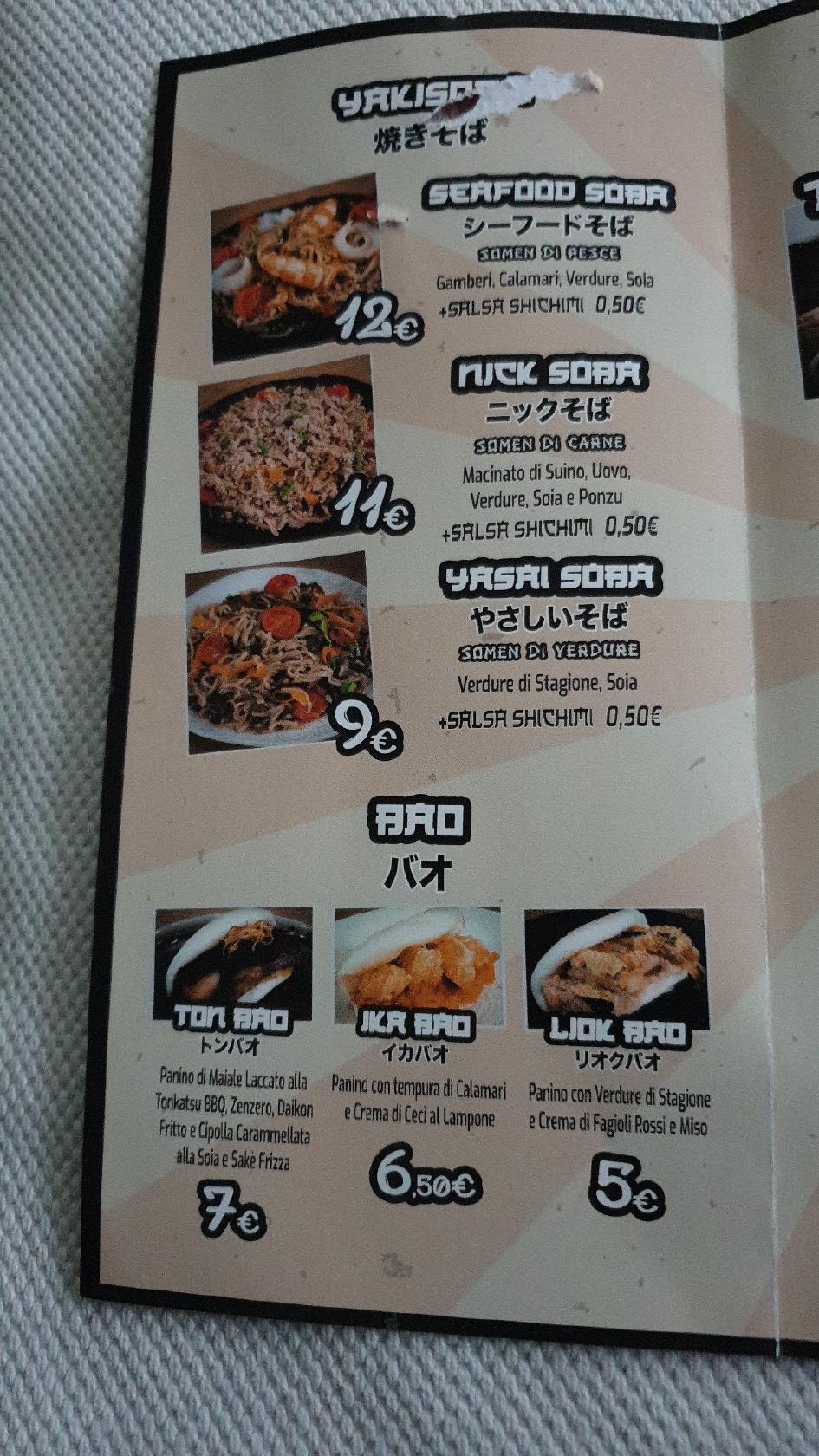 Menu da RAMEN BAR asporto, Lido di Ostia