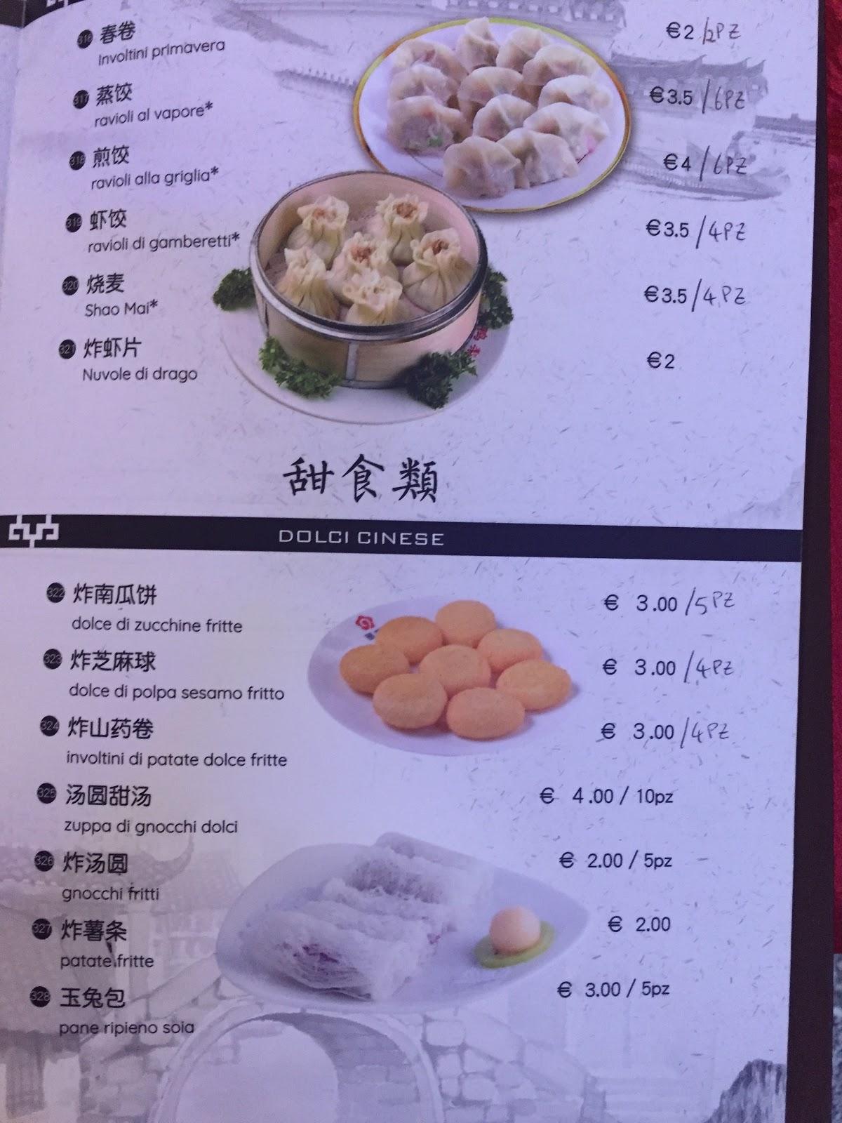 Menu da Ristorante Cinese Internazionale, Padova
