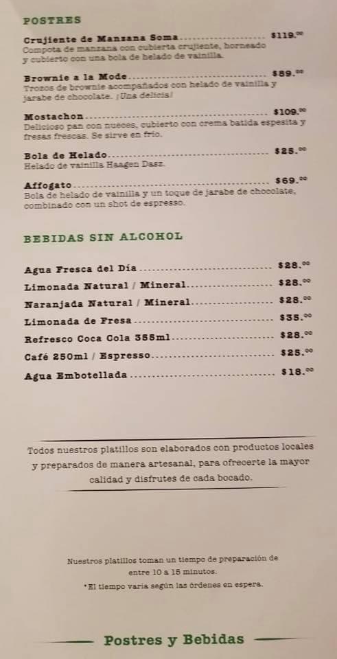 Carta del restaurante SOMA Burger Co., Colima