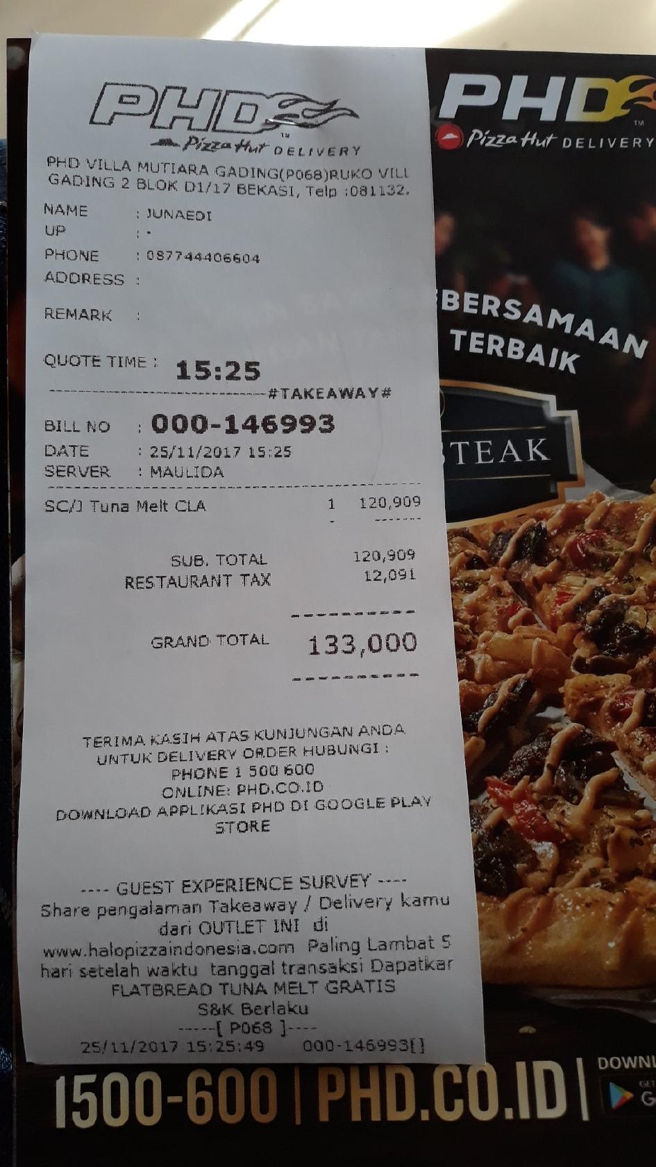 Menu at Pizza Hut Delivery - PHD Indonesia pizzeria, Bekasi Regency, Jl ...