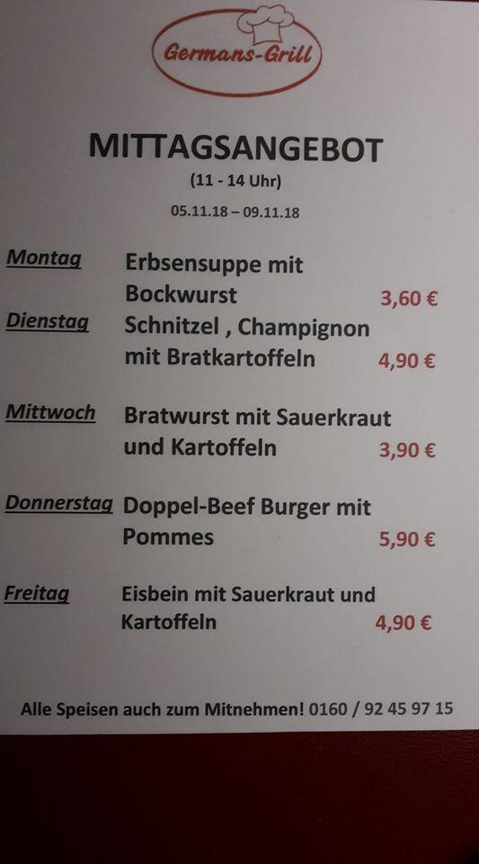 Menu at German Grill, Niedergörsdorf