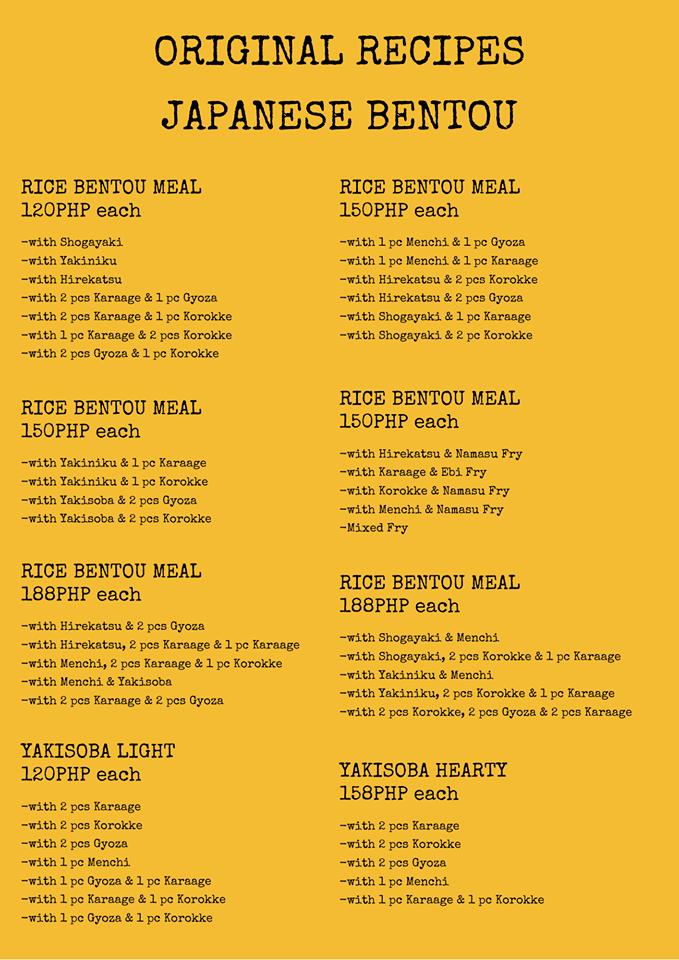 Menu at Jm's Taste Of Utsunomiya restaurant, Makati