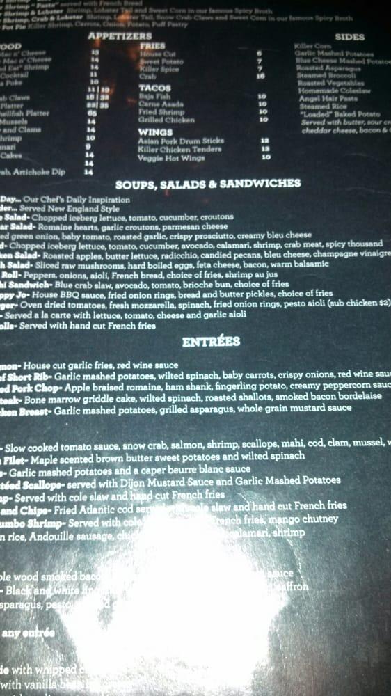 Menu at Killer Shrimp pub & bar, Marina del Rey, Admiralty Way