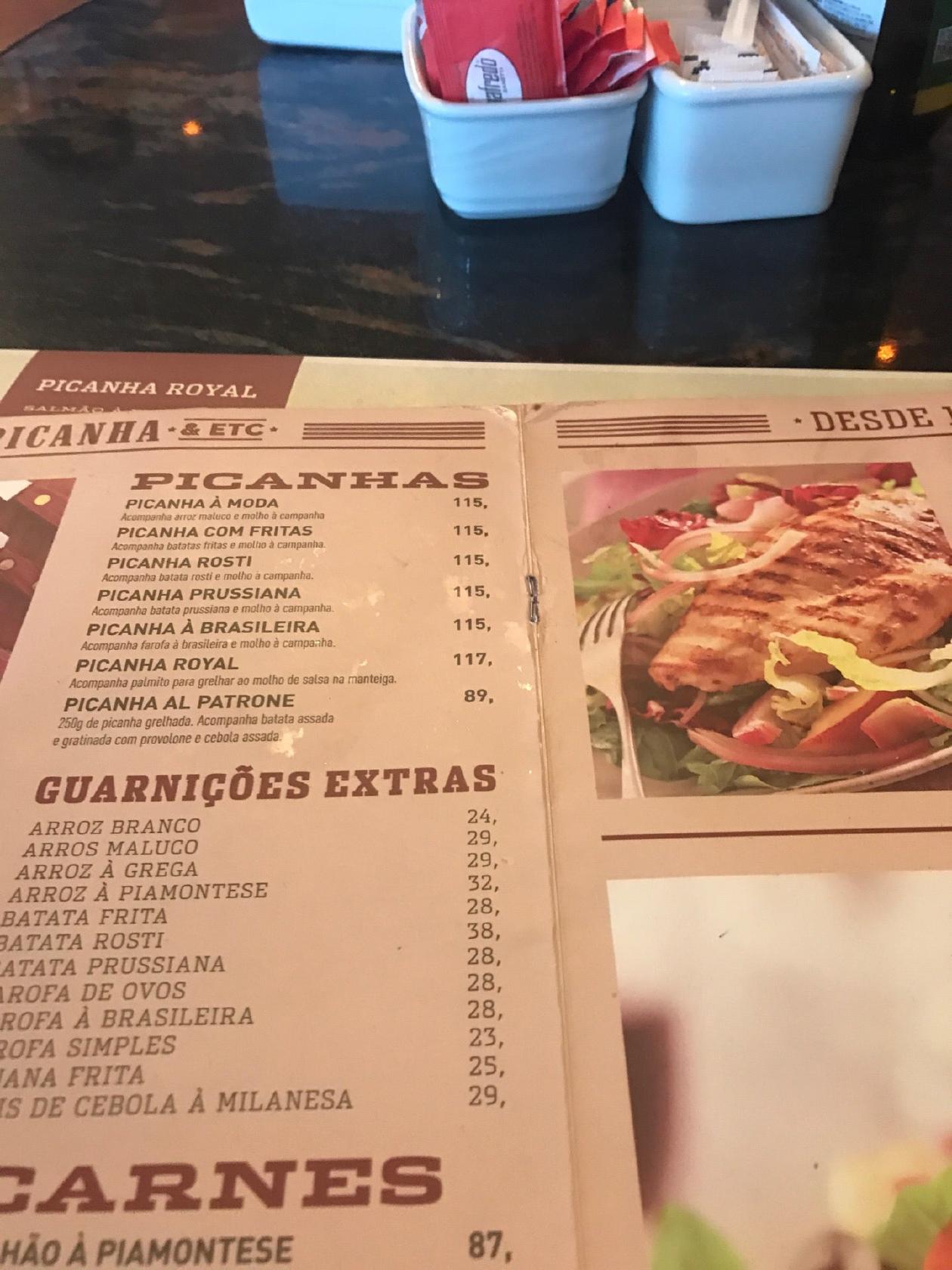 Menu at Picanha & Etc restaurant, Rio de Janeiro, Av. Lúcio Costa