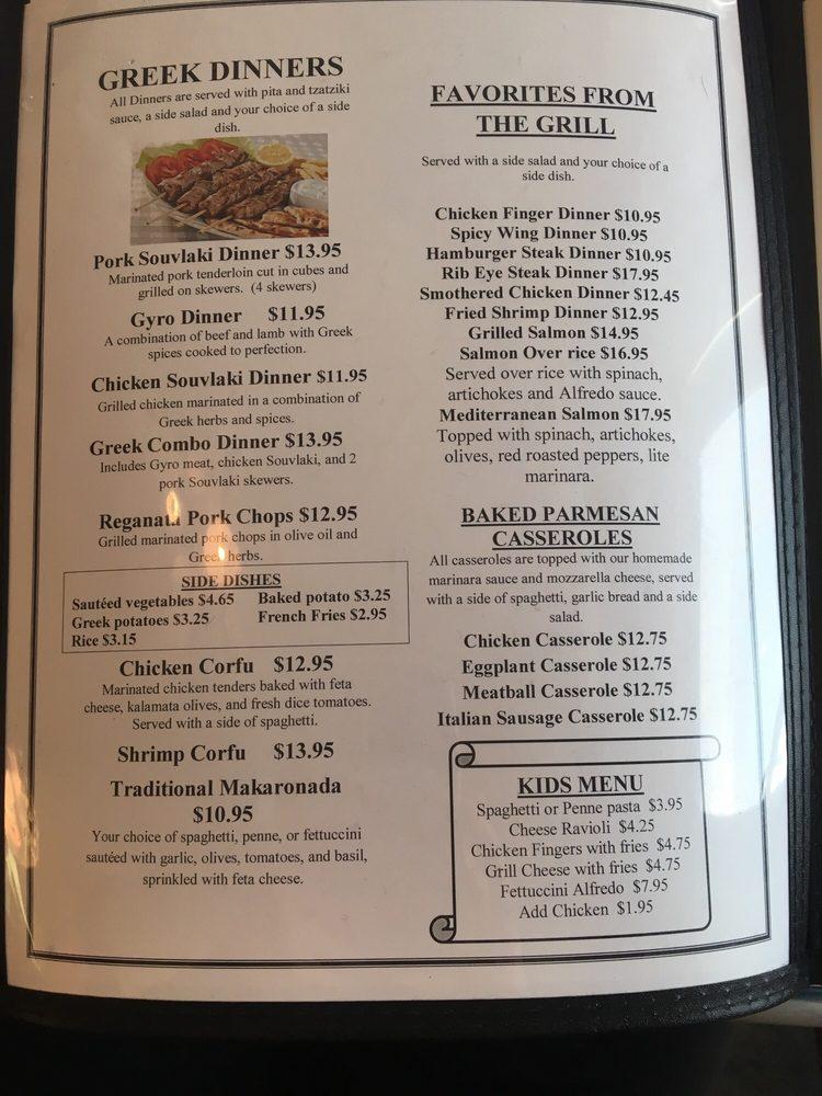 Menu at Dimitri's Greek Italian Restaurant, Greer