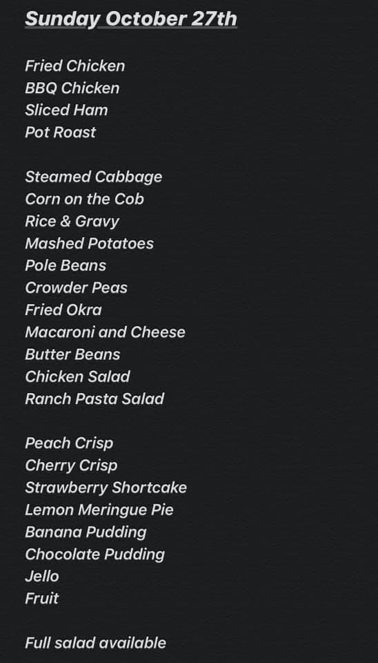 Menu at The Country Kitchen Buffet restaurant, Cheraw