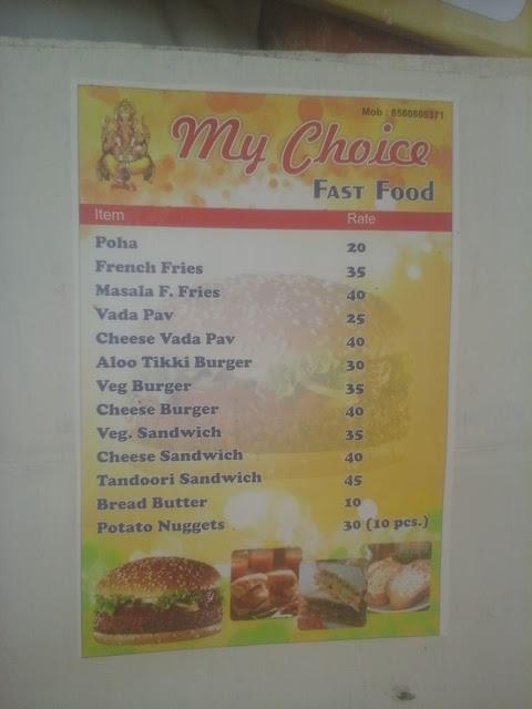 Menu at My Choice Food Point, Jodhpur