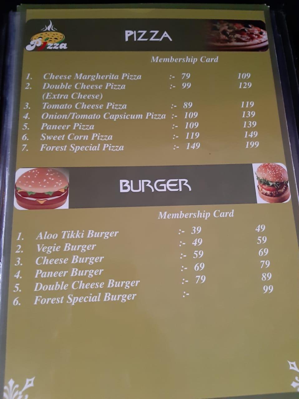 Menu at The Forest Cafe, Samrathpura Rural