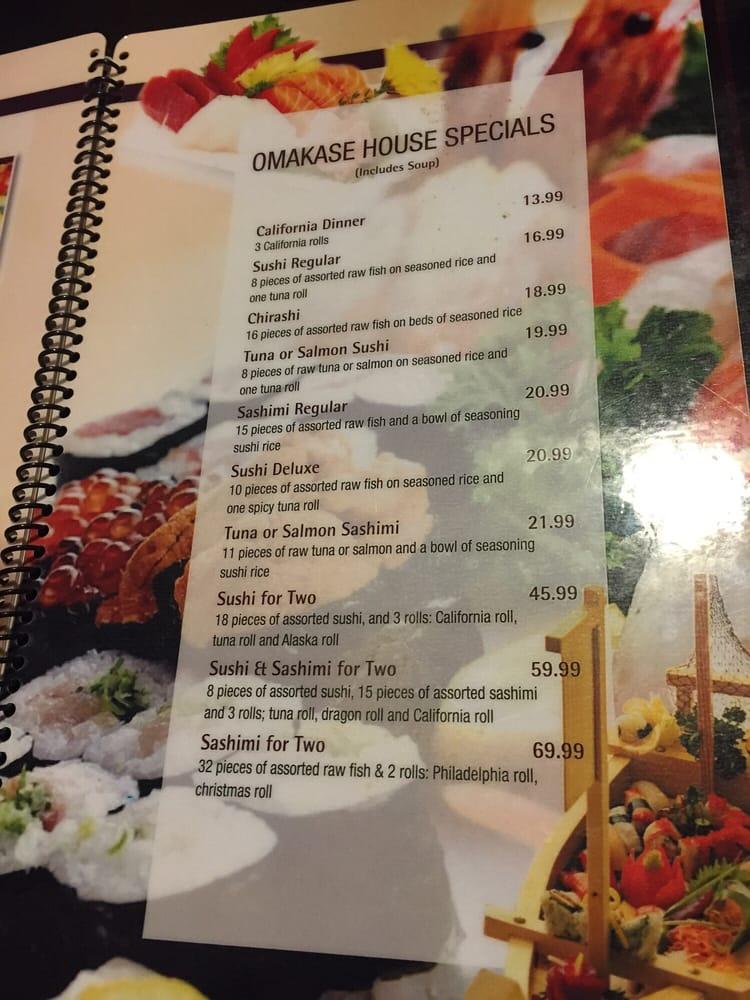 Menu at Hayashi Midtown restaurant, Lubbock, 19th St