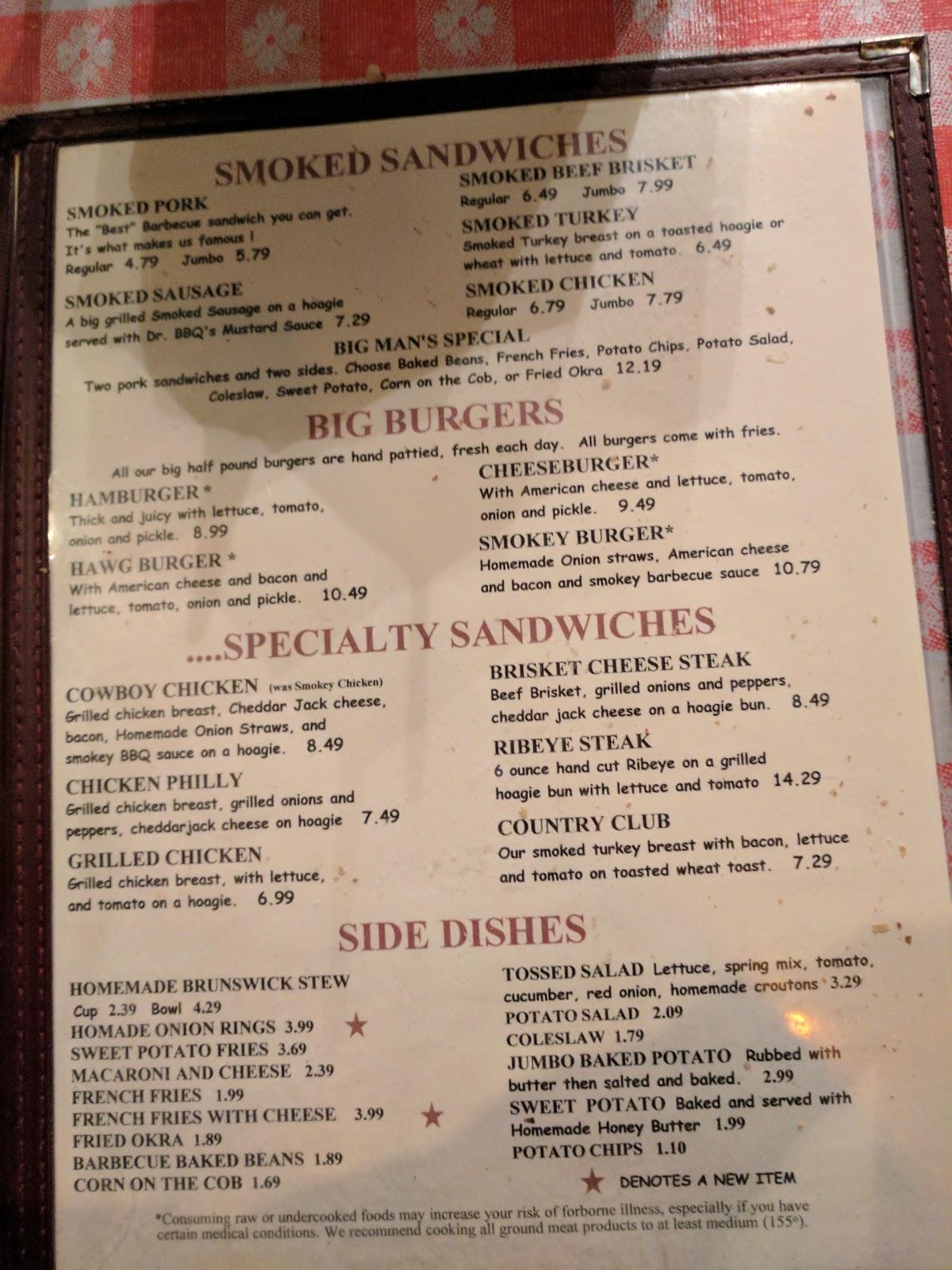 Menu at Hog Heaven/ Red Rooster BBQ, LaGrange, W Point Rd