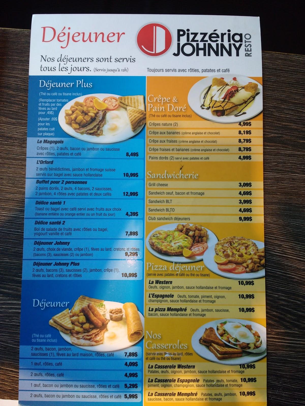Menu at Johnny Resto - Magog pizzeria, Magog