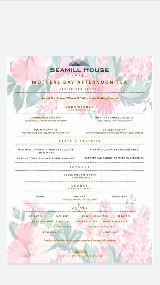 Menu at Seamill House Hotel restaurant, West Kilbride