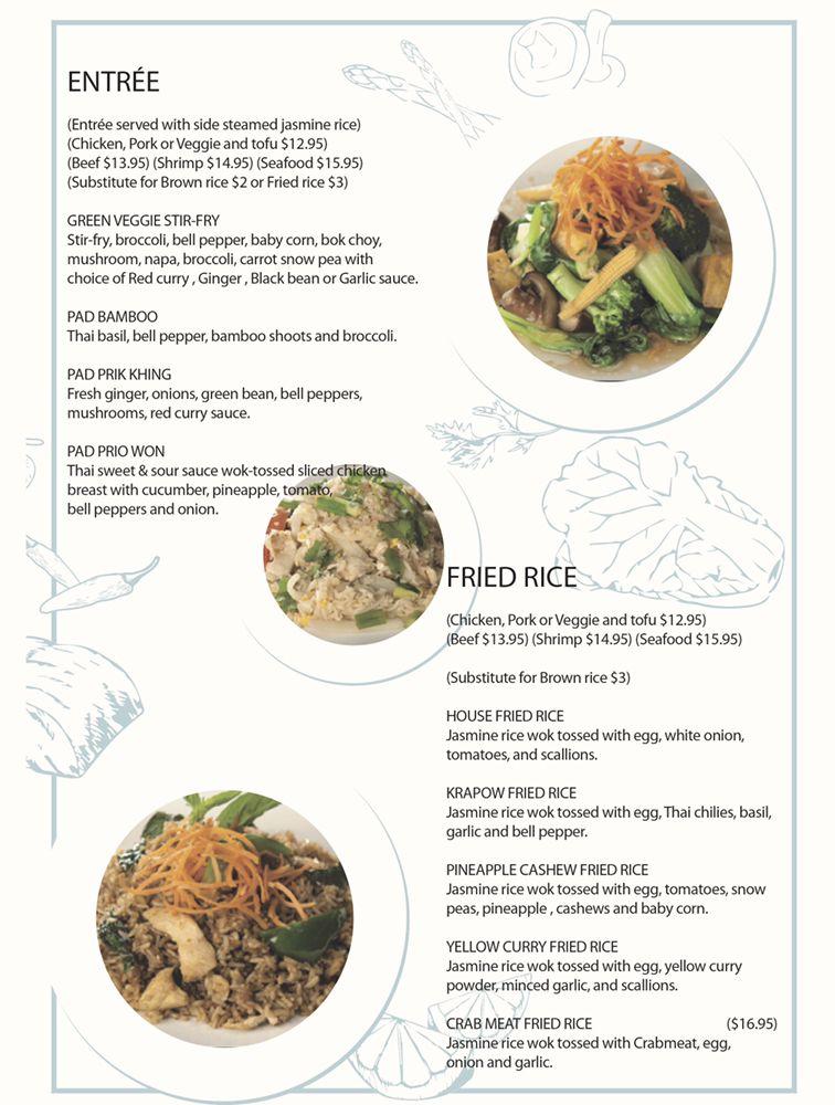Menu at Talay Thai Cuisine restaurant, Miramar Beach