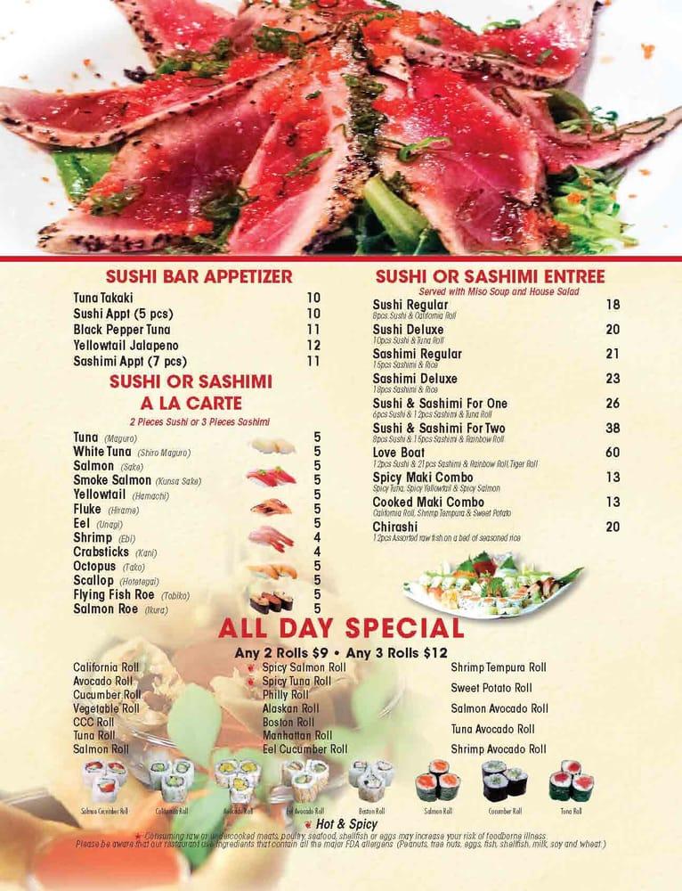 Menu at Great Tang's restaurant, Saratoga Springs