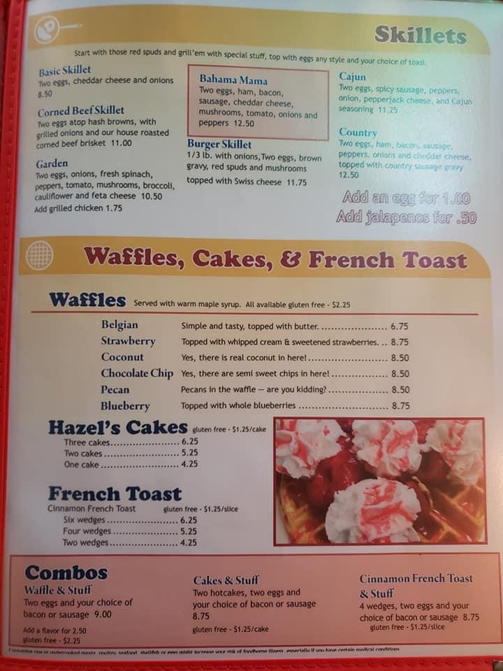 Menu at Hazel's Good Eats restaurant, Clarkston