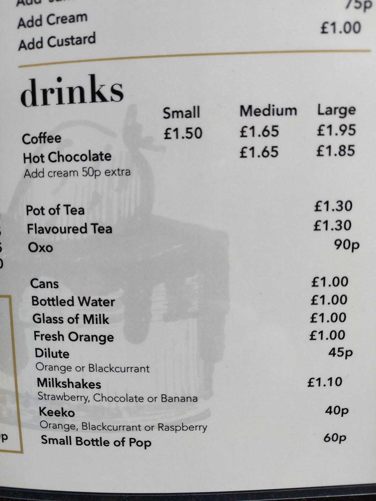 Menu at Marian's cafe, Workington