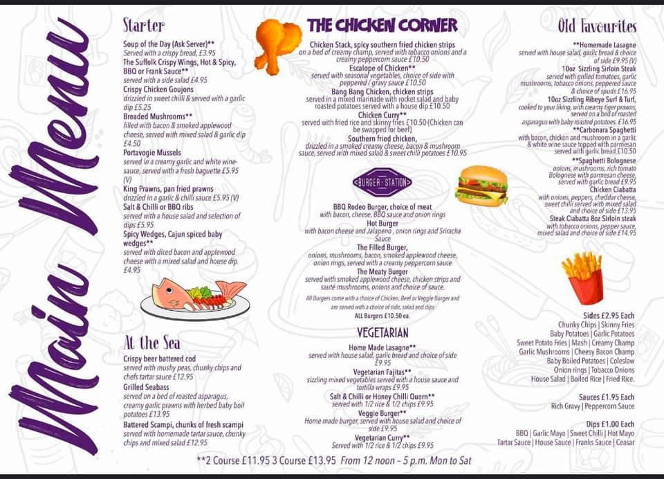 Menu at The Suffolk Inn pub & bar, Belfast