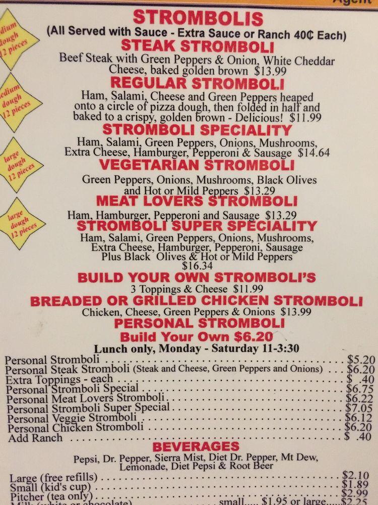 Menu at CJ's Pizza & Subs pizzeria, Wytheville