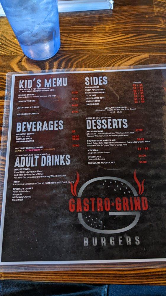 Menu at Gastro Grind Burgers restaurant, Palm Desert