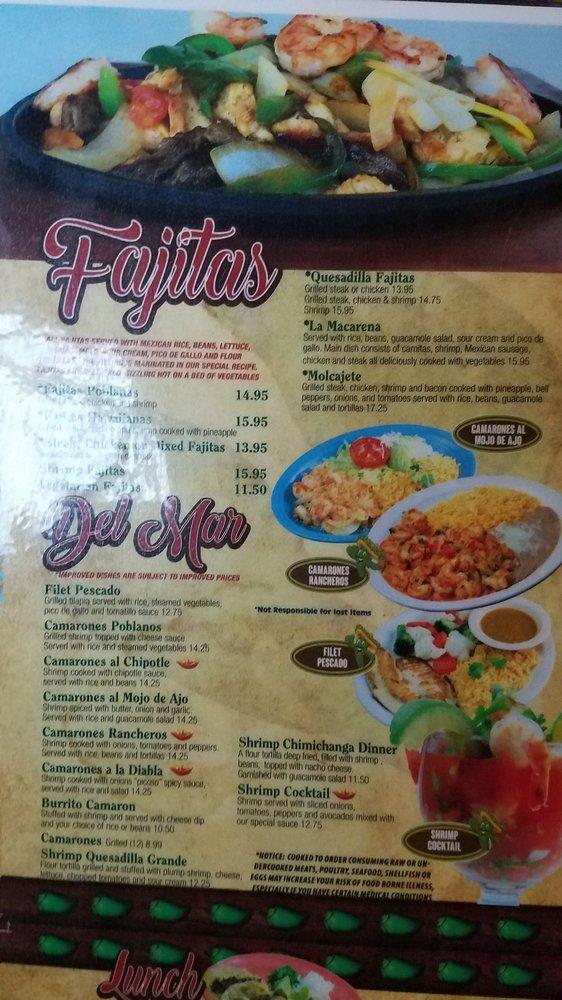 Menu at Poblanos Mexican Bar and Grill, Martinez, 341 Baston Rd #2979