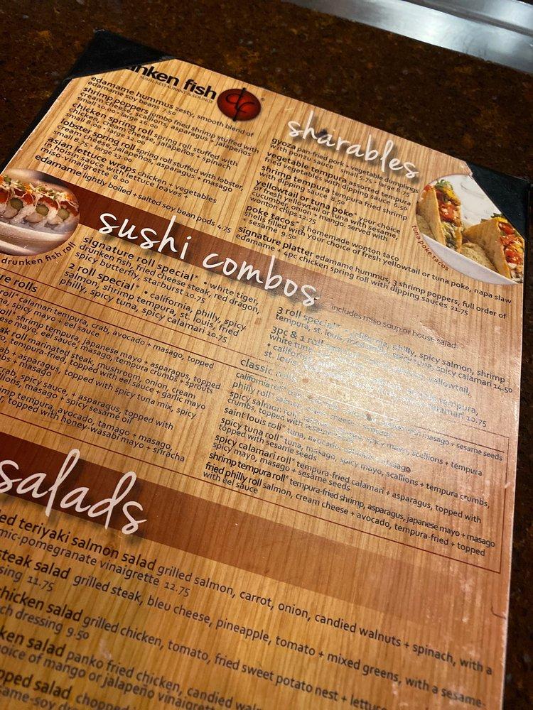 Menu at Drunken Fish - Westport Plaza restaurant, Maryland Heights, 639 ...