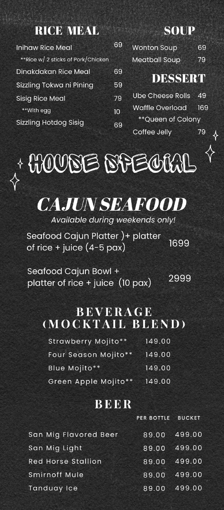 Menu at The Colony - Café and Restau Lounge cafe, Indang