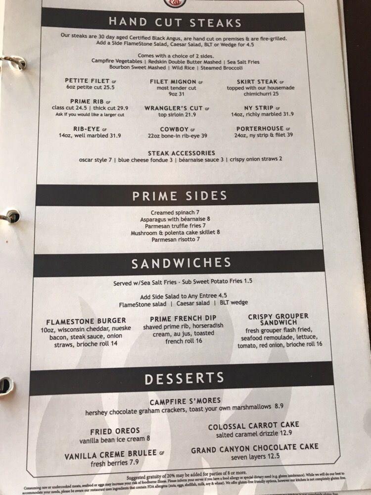 Menu at FlameStone American Grill pub & bar, Trinity