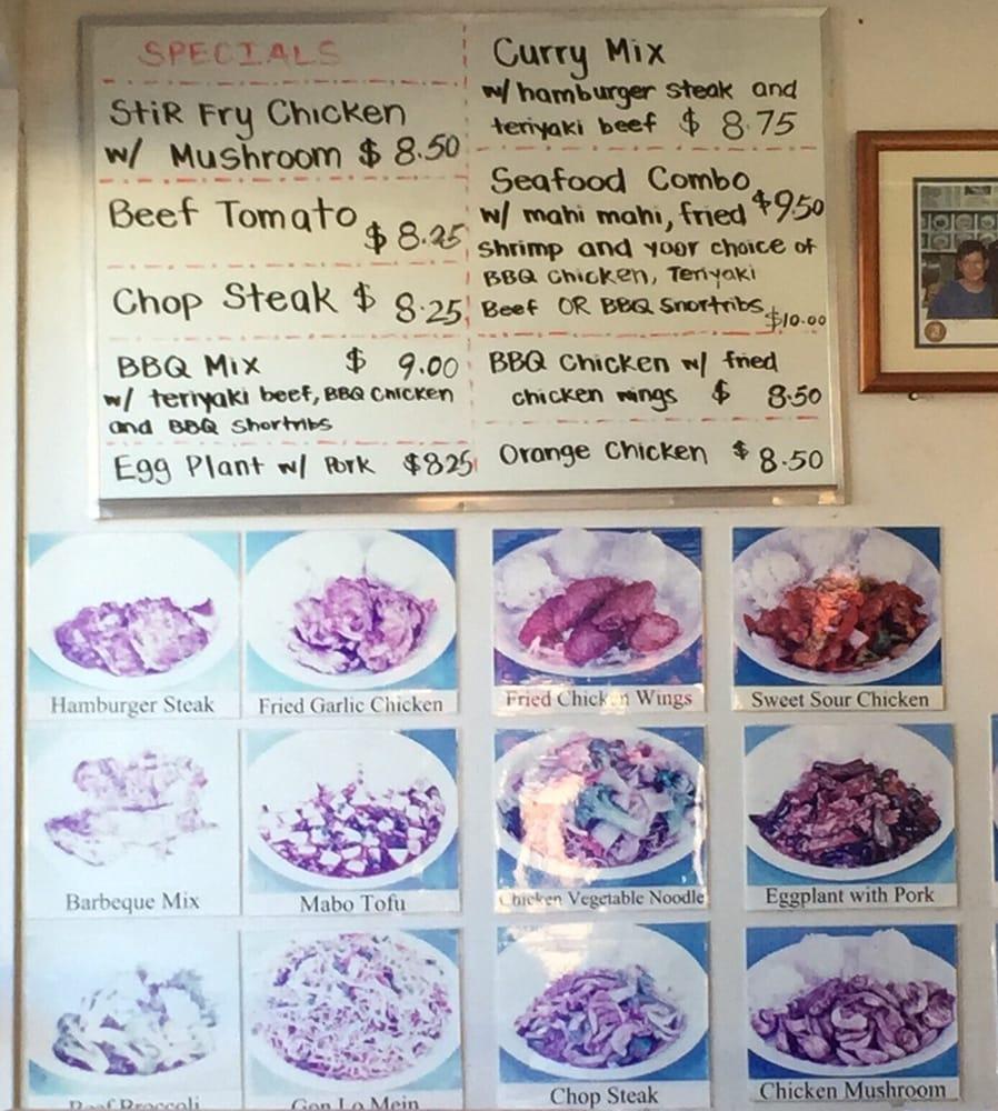 Menu at Mark's Drive Inn BBQ, Honolulu