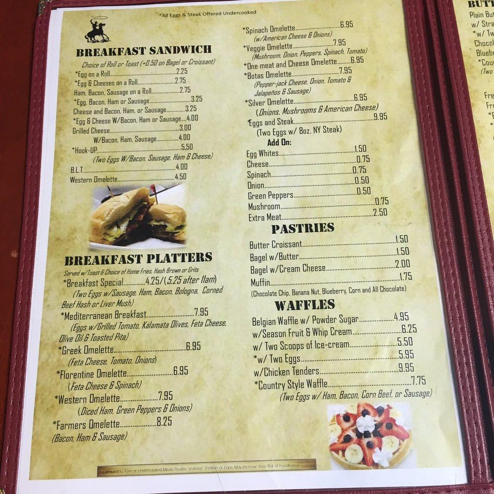 Menu at New York Diner restaurant, Charlotte