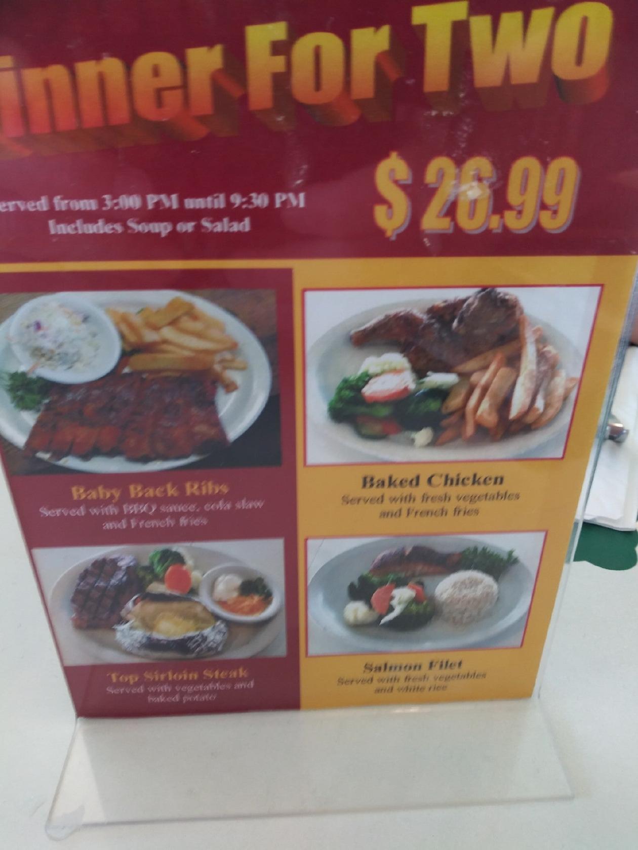 Menu at Ozzie's Diner pub & bar, Commerce