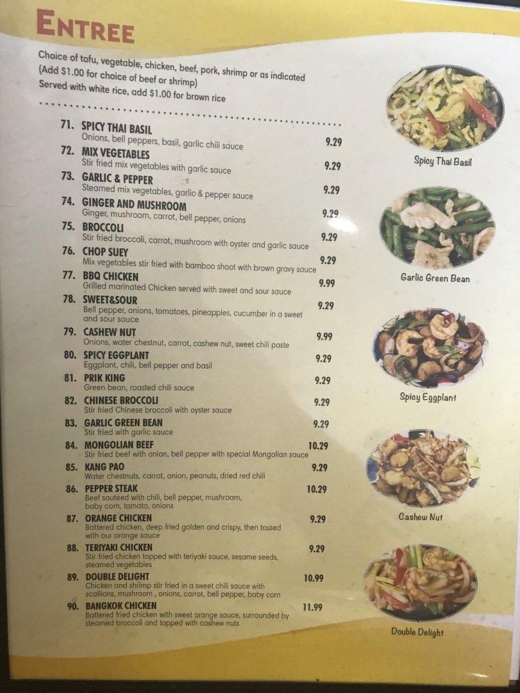 Menu at Thai Hachapi restaurant, Tehachapi