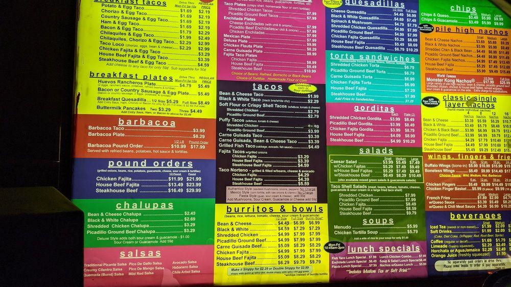 Menu at Chacho's pub & bar, Houston, Westheimer Rd